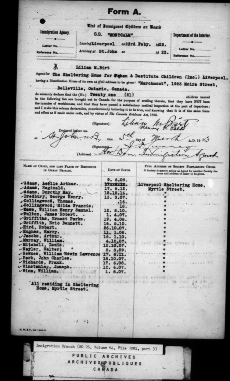 Home Children Canada War Service Index | We Found It